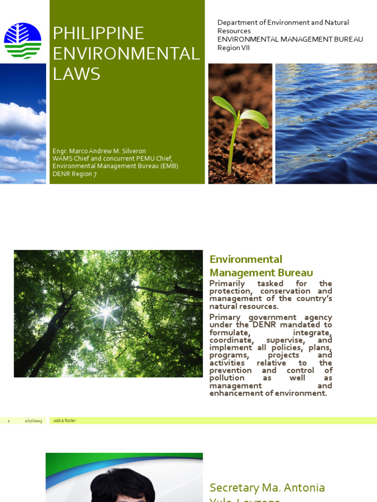Philippine Environmental Laws Overview | PDF | Water Pollution | Air ...