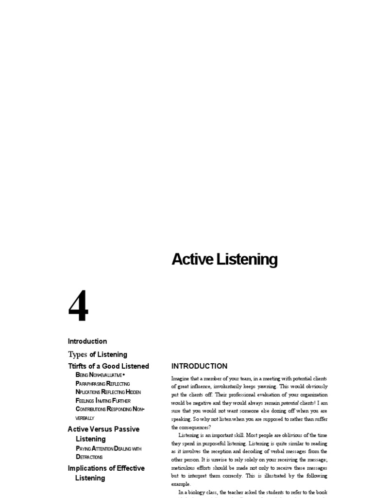 Listening Skills | PDF | Nonverbal Communication | Hearing