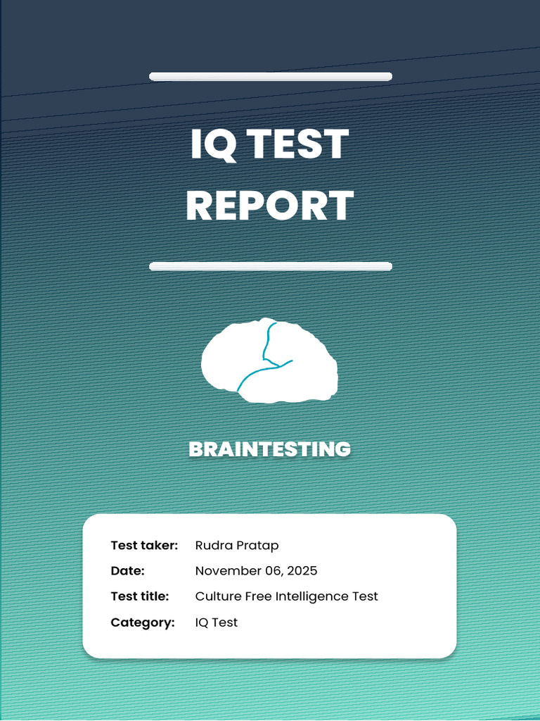 Culture Free IQ Test Results for Rudra | PDF | Intelligence Quotient ...