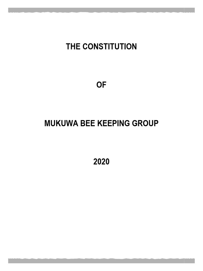 Mukuwa Bee Keeping Group Constitution | PDF | Supermajority | Quorum