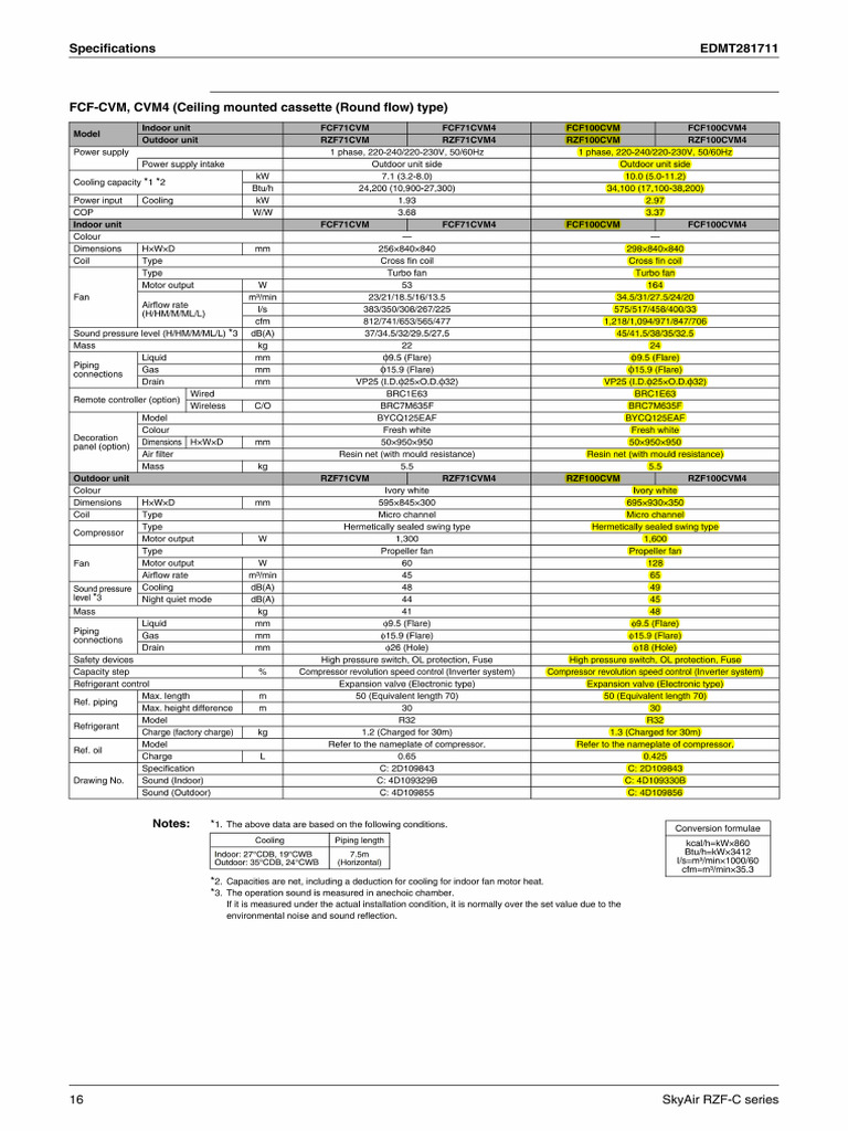 Fcf100 Spec Sheet | PDF | Mechanical Engineering | Gas Technologies