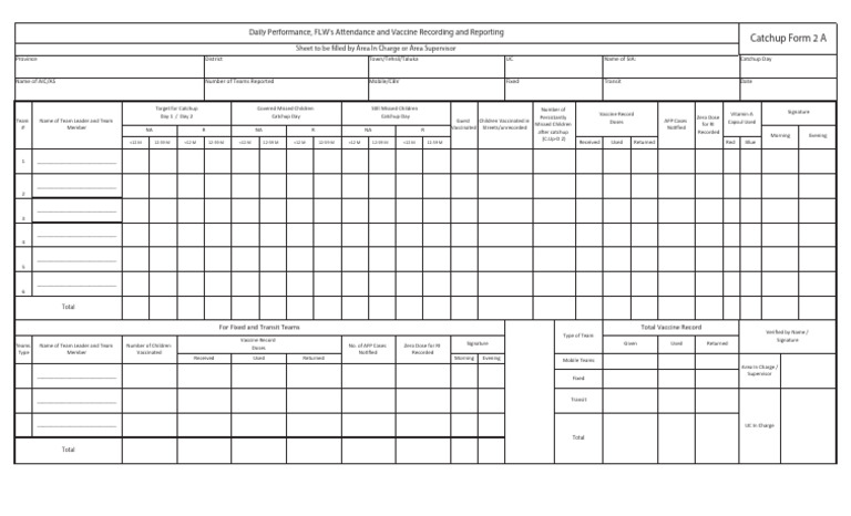 Vaccine Recording and Reporting Form | PDF