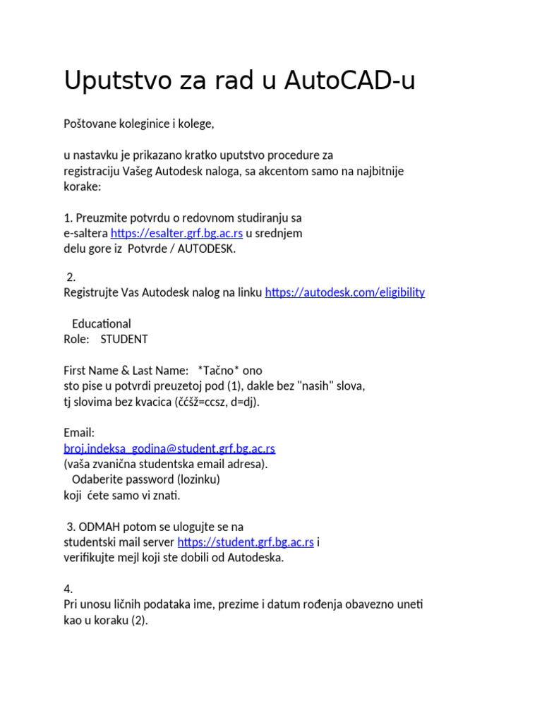 Uputstvo Za Rad U Autocad U 1727608329231 | PDF