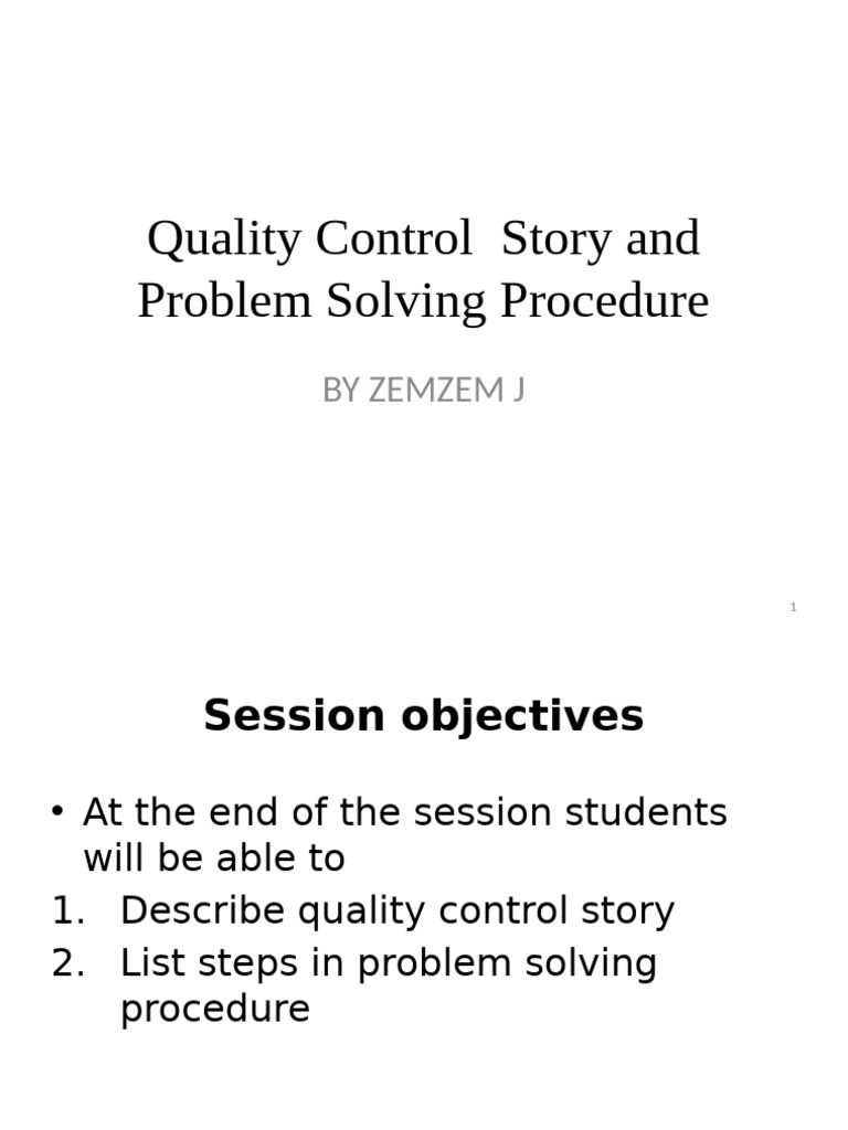 Quality Control Story & Problem Solving | PDF