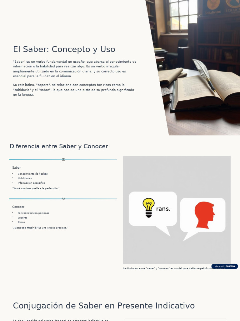 El Saber Concepto y Uso | PDF | Verbo | Mecánica del lenguaje