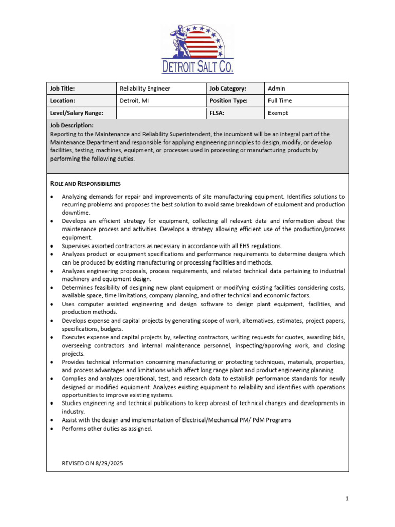 Reliability Engineer | PDF | Reliability Engineering | Engineering