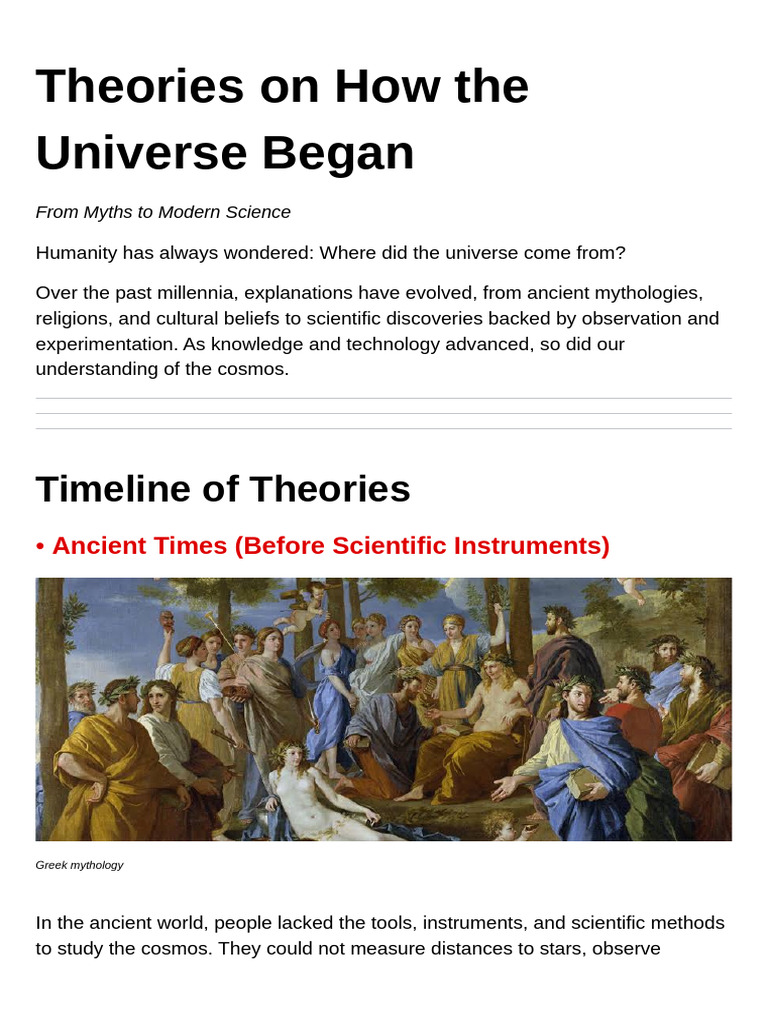 Theories on How the Universe Began.pdf | PDF | Heliocentrism | Universe