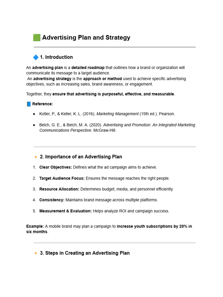 Advertising Plan and Strategy Guide | PDF | Target Audience | Advertising