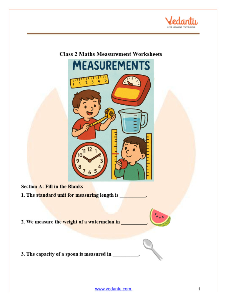 Class 2 Maths Measurement Worksheets | PDF | Litre | Metrology
