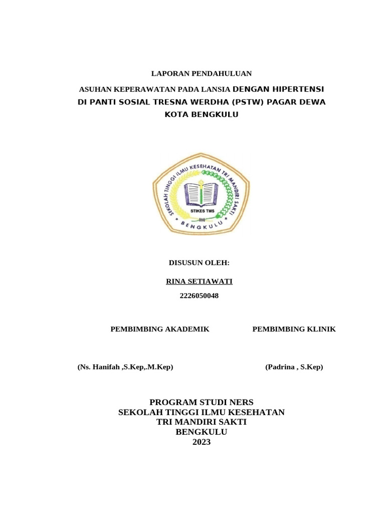 Lp,Lk Rina Pstw Hipertensi | PDF