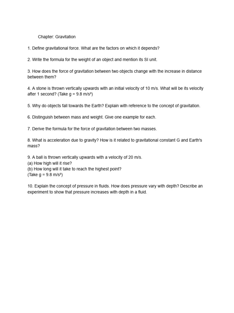 Chapter Gravitation | PDF