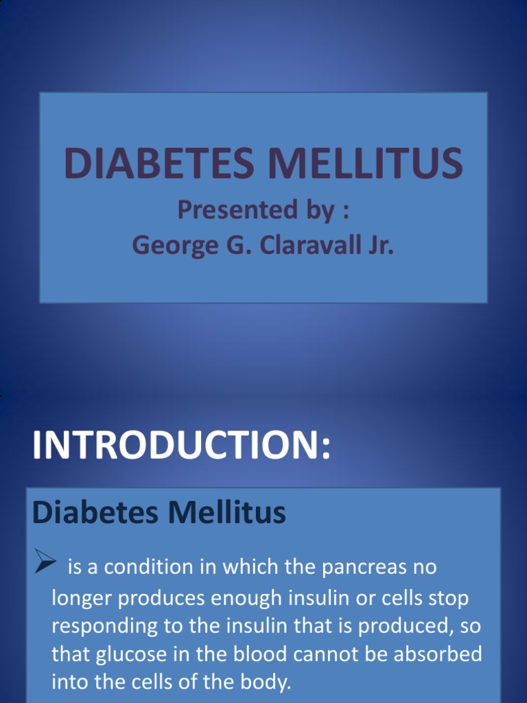 Introduction to Diabetes Mellitus | PDF | Human Digestive System | Insulin