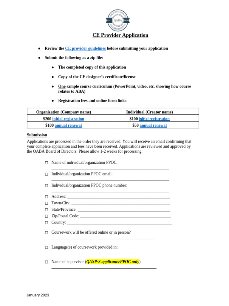 CE Provider Application Guidelines | PDF