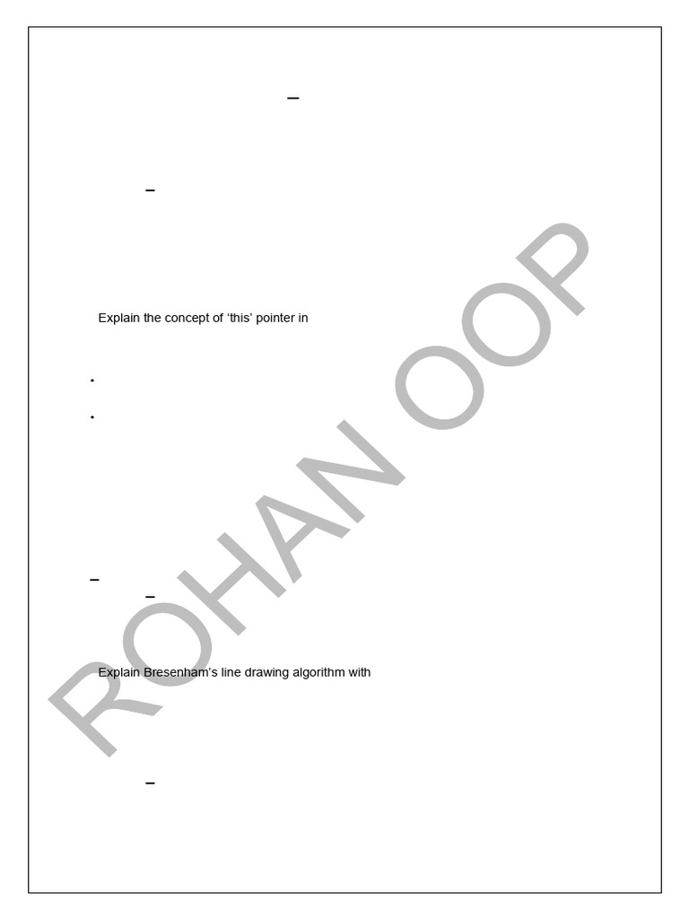 SPPU 2024 PCC202 OOP CG Detailed Important Questions | PDF | Object Oriented Programming | 2 D ...