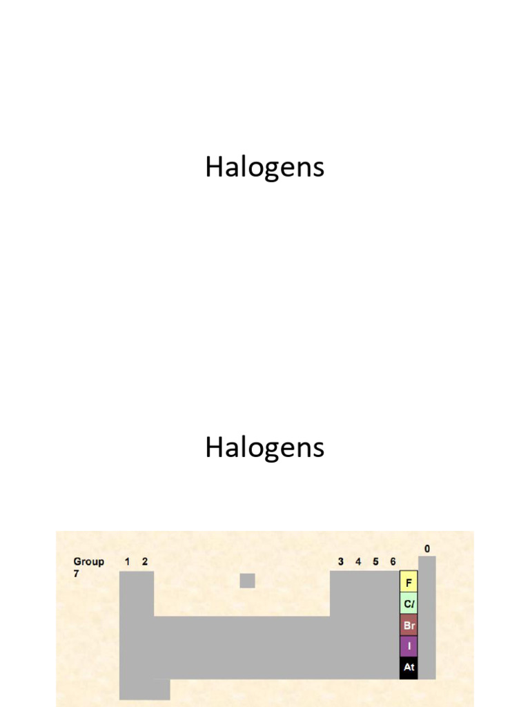 Halogens | PDF | Chlorine | Iodine