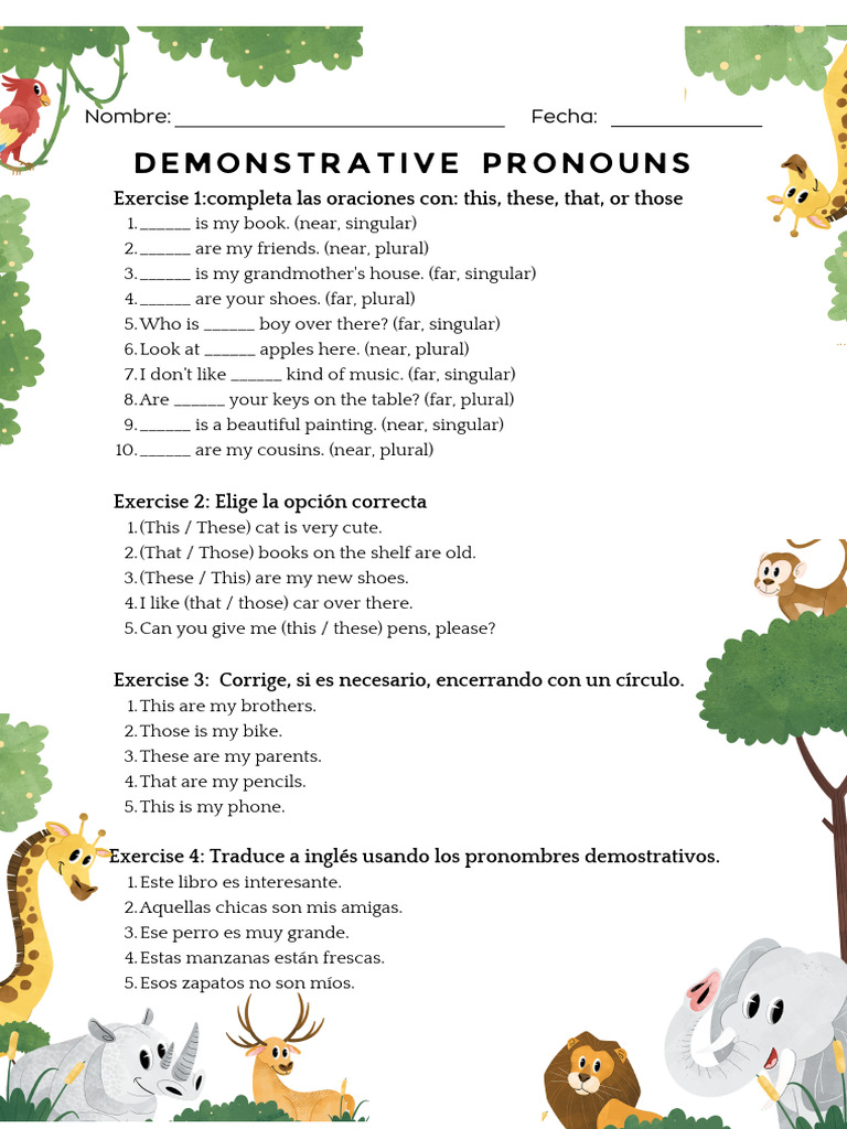 Actividadd - Demonstrative Pronouns | PDF