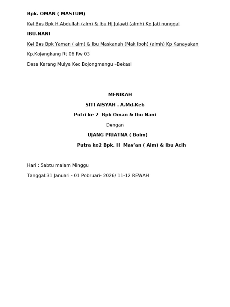 Undangan Pernikahan | PDF