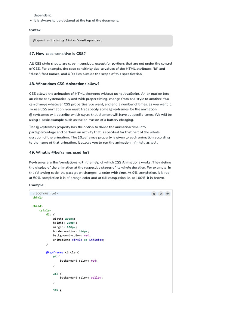 Www Geeksforgeeks Org Css Css Interview Questions ... 20 | PDF
