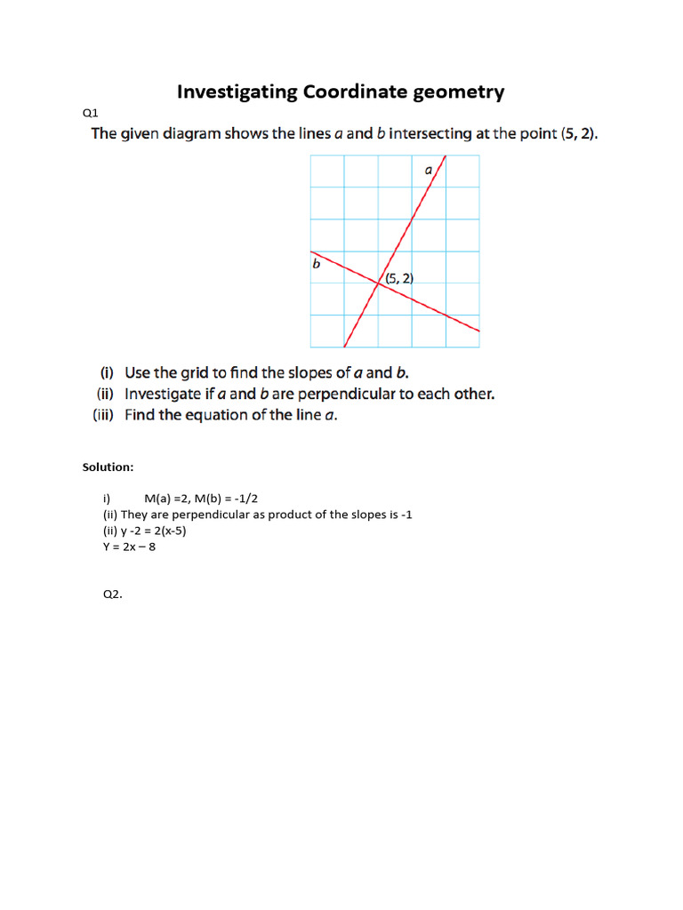 Investigating Coordinate Geometry MS | PDF | Tangent | Slope