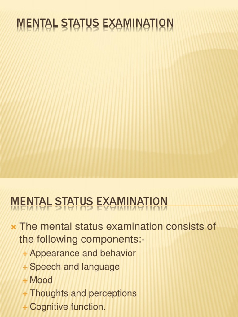 Mental Status Examination | PDF | Perception | Clinical Psychology