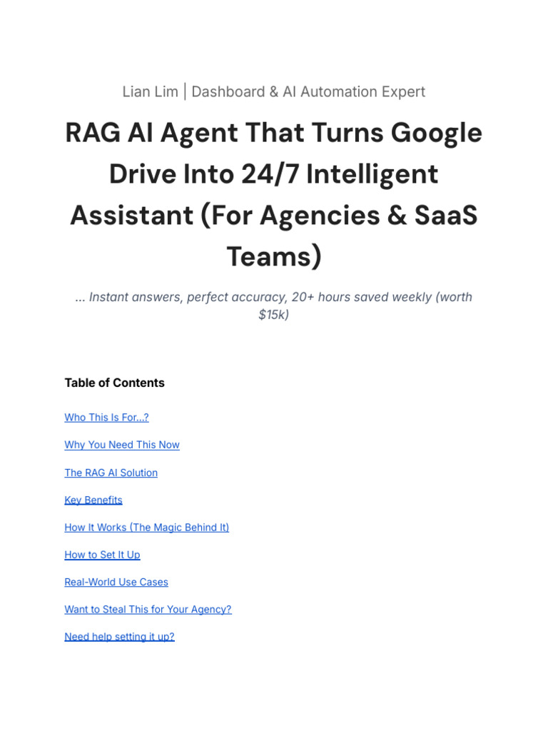 RAG AI Agent That Turns Google Drive Into 24_7 Intelligent Assistant ...