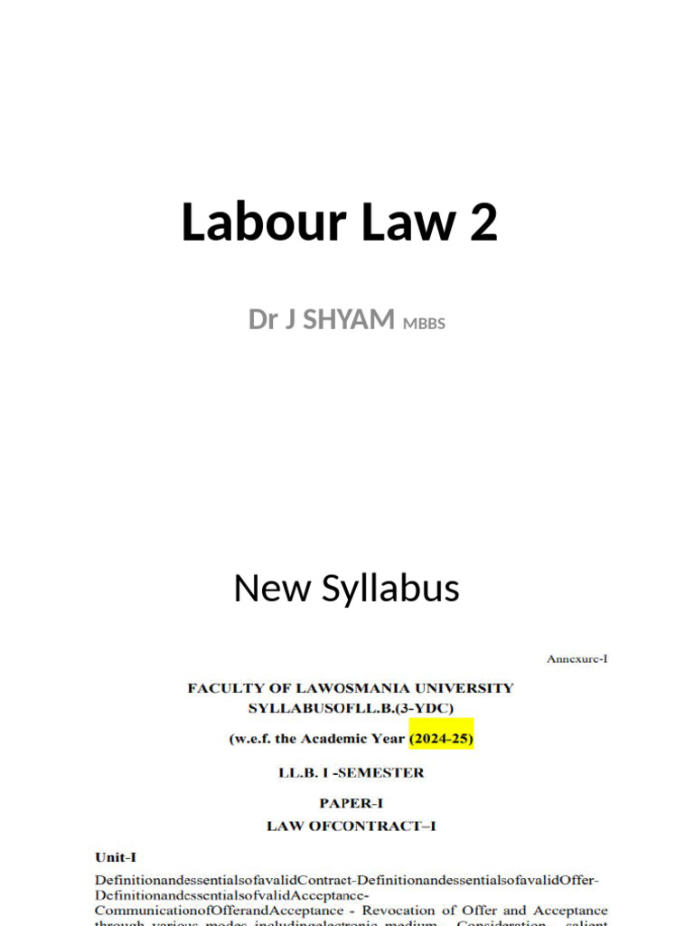 Comprehensive Overview of Labour Laws | PDF | Employment | Wage