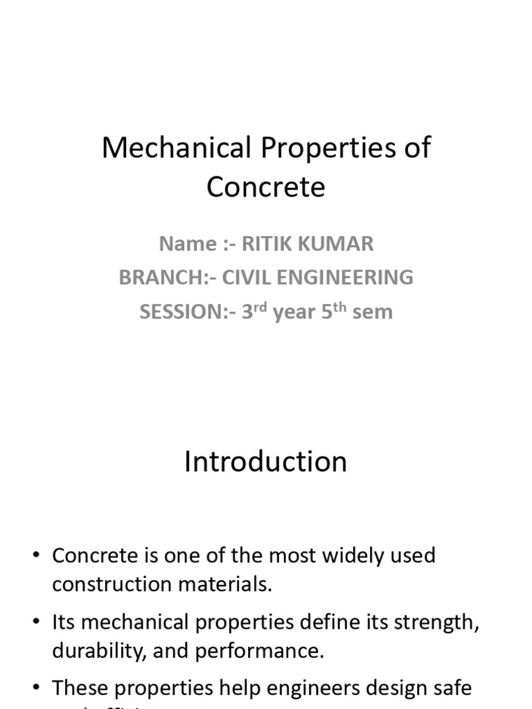 Mechanical Properties of Concrete ARA | PDF | Strength Of Materials ...