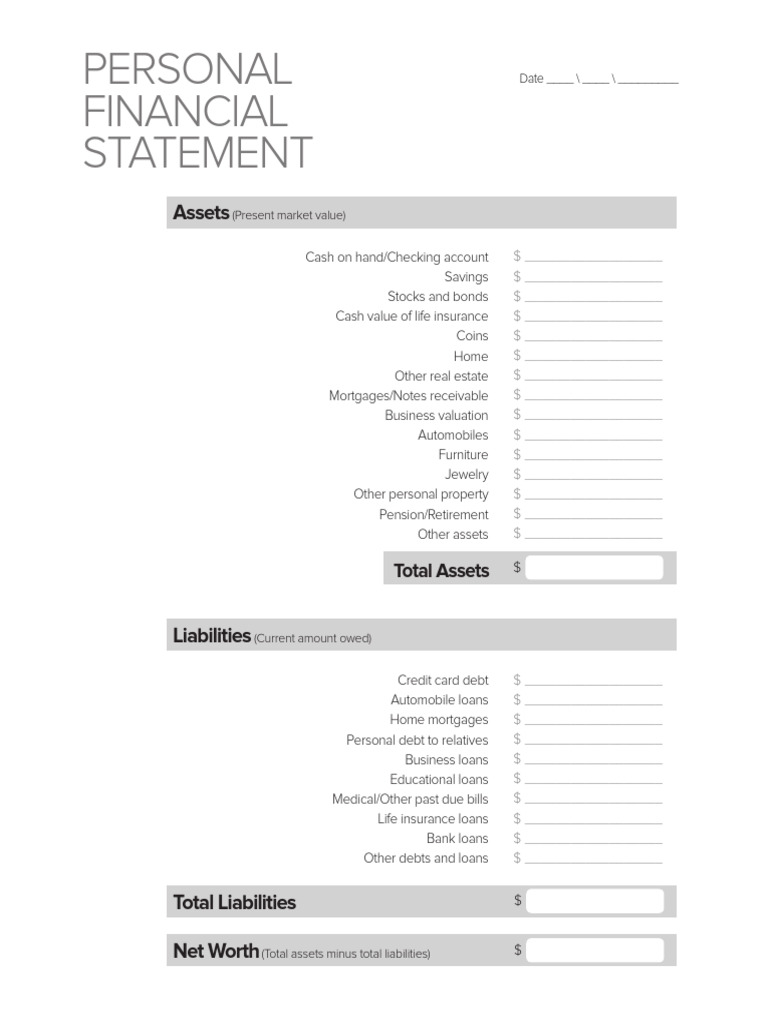 Personal Financial Statement | PDF