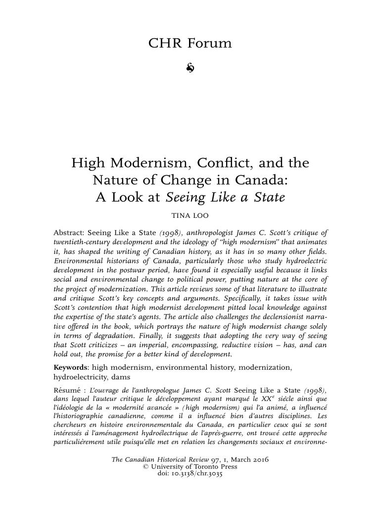 High Modernism and Change in Canada | PDF | Anthropology
