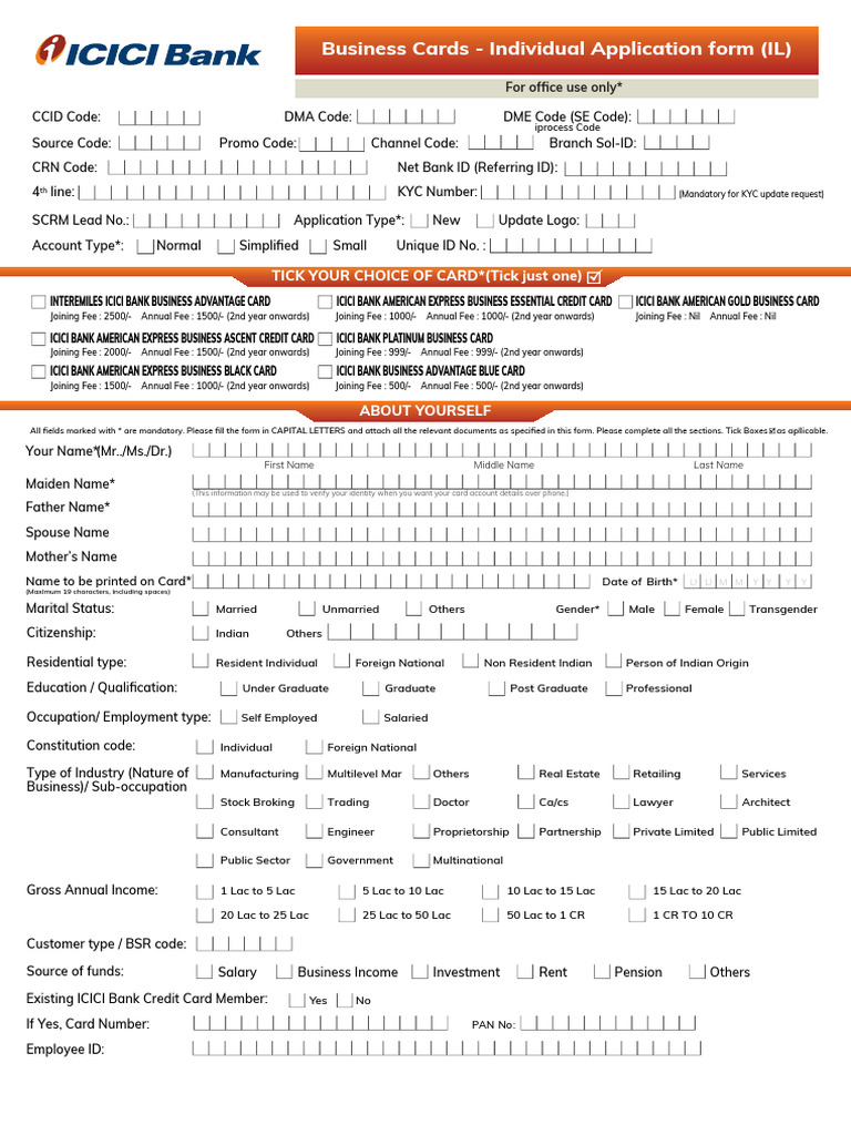 BCCL Individual Application Form 1 2 | PDF | Identity Document | Debit Card