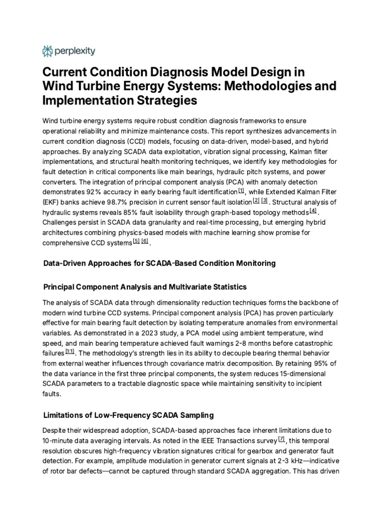 Wind Turbine Condition Diagnosis Methods | PDF | Principal Component ...