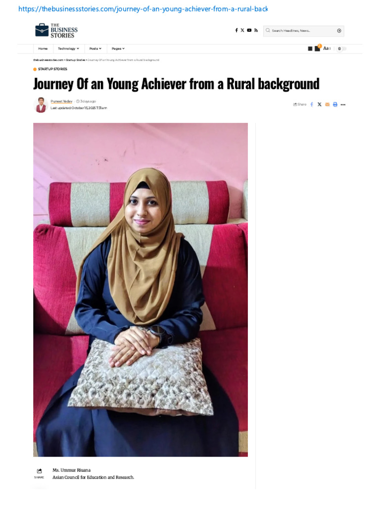 Thebusinessstories Com Journey of An Young Achiever From A Rural ...