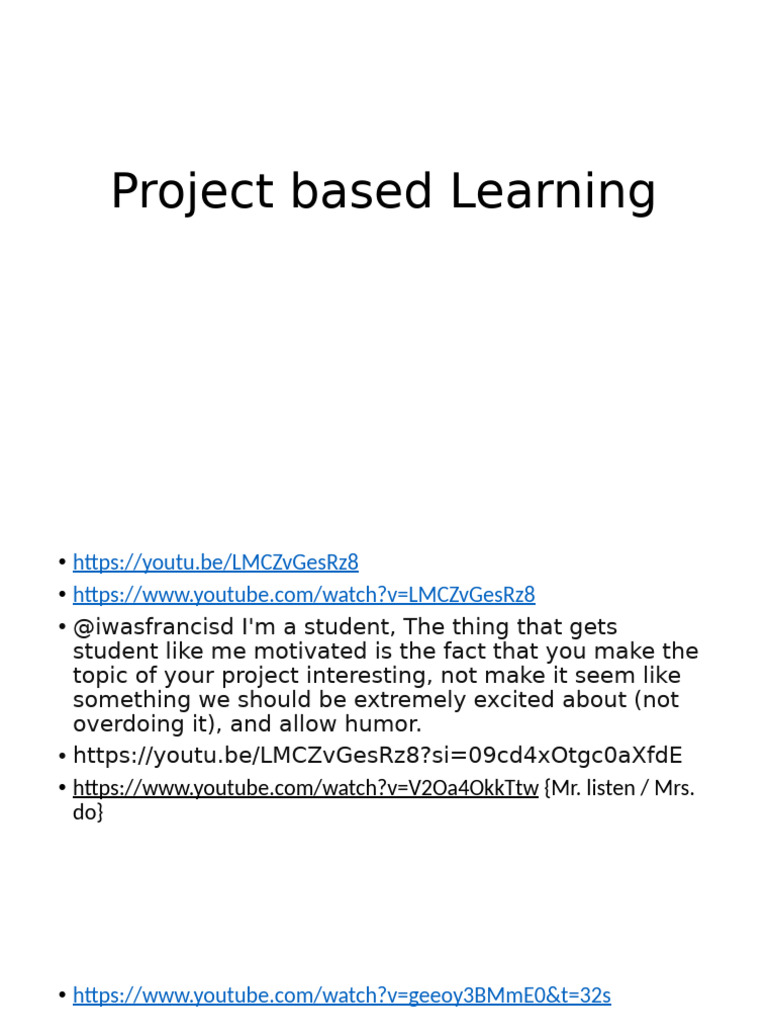 Project Based Learning | PDF