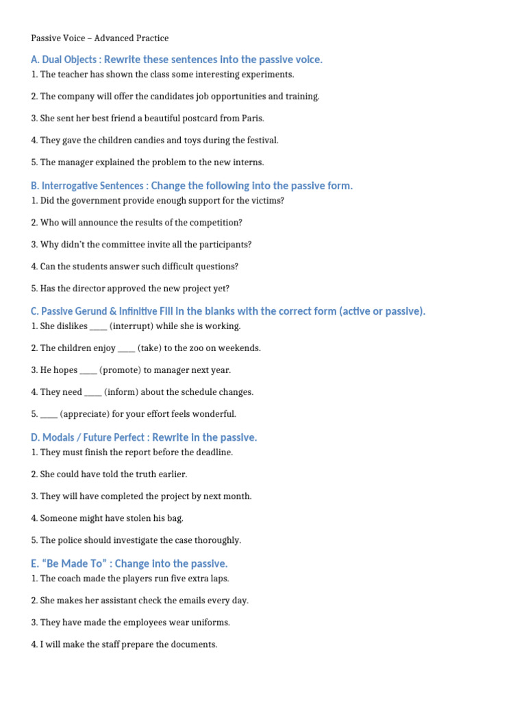 Passive Voice Advanced Practice | PDF | Amazon Rainforest | Deforestation