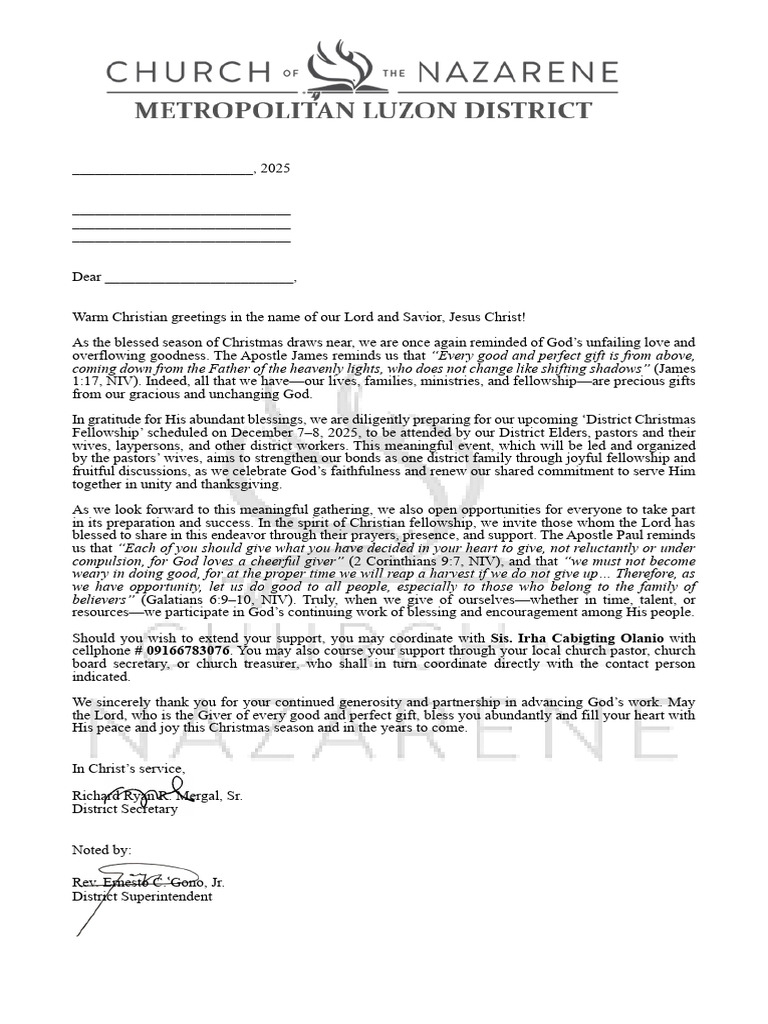 District Christmas Fellowship Invitation | PDF | God In Christianity ...
