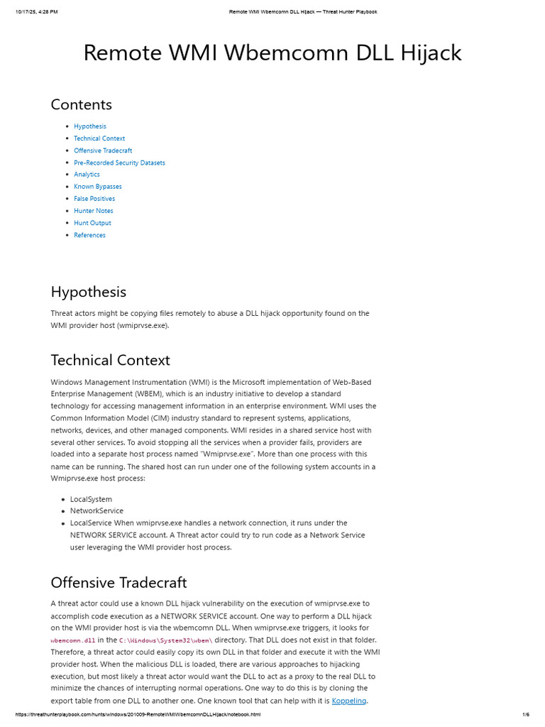 WMI Wbemcomn DLL Hijack Analysis | PDF | Zip (File Format) | Software ...