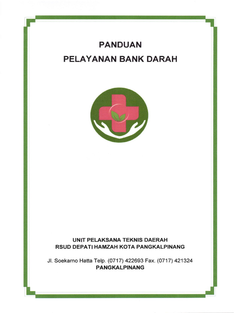 Panduan Pelayanan Bank Darah | PDF