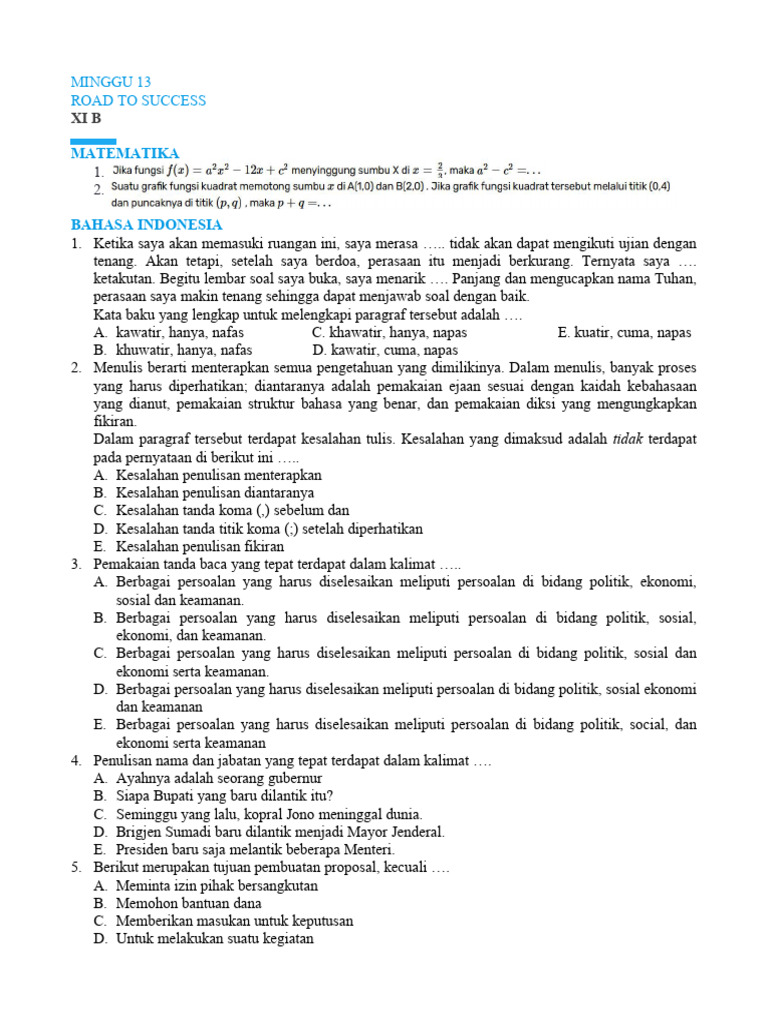 Xi B Week 13 | PDF