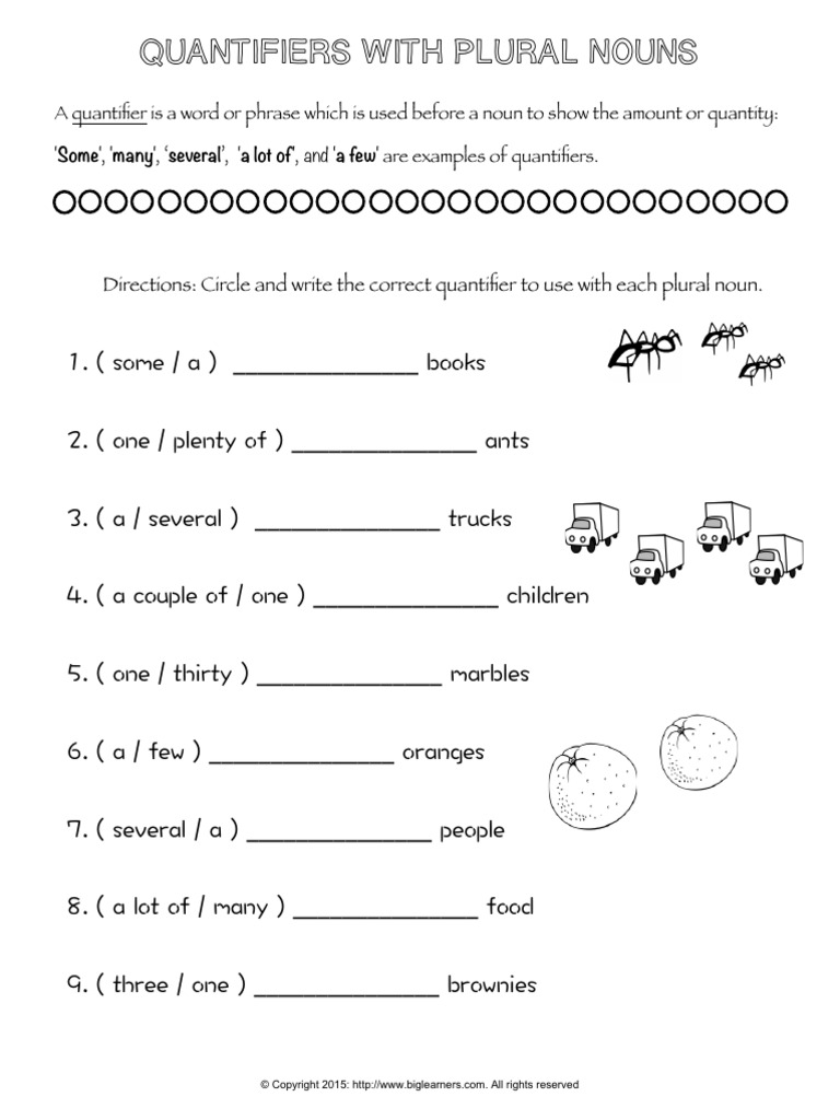 Quantifiers With Plural Nouns Pdf