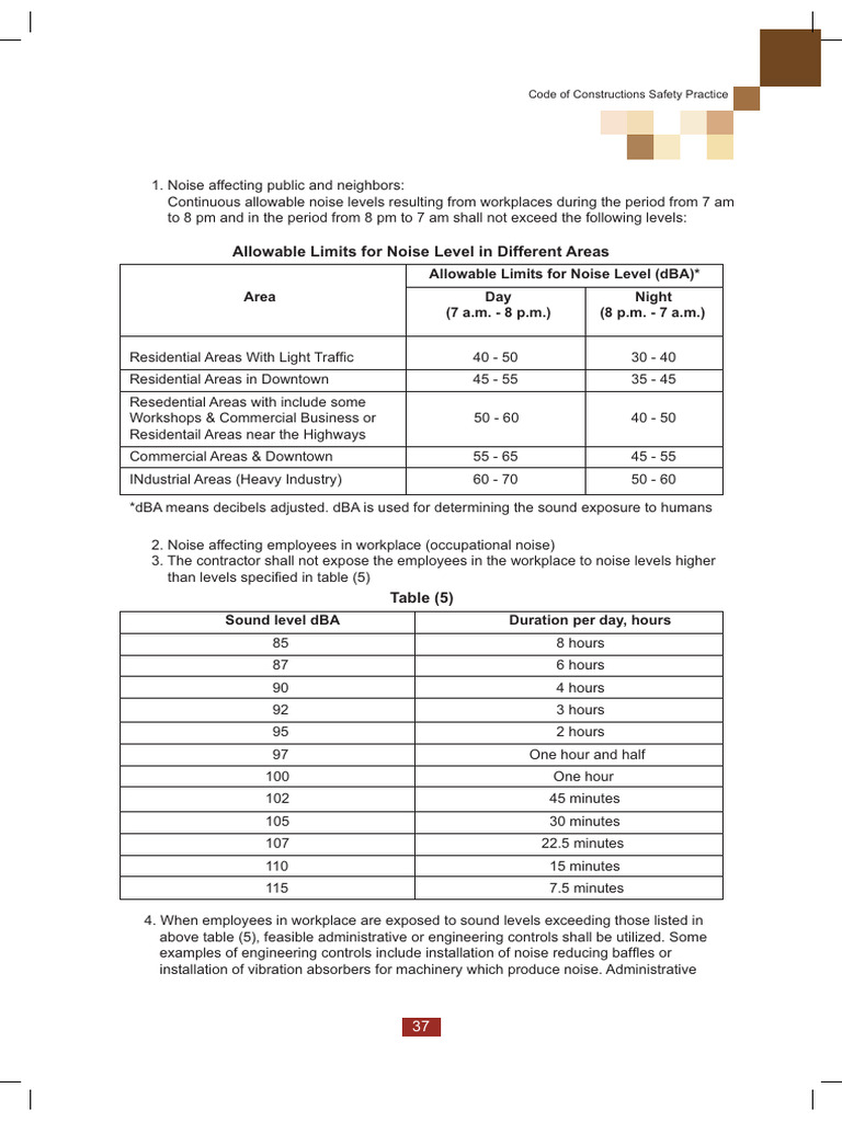 Construction Noise Safety Guidelines | PDF | Noise | Workplace
