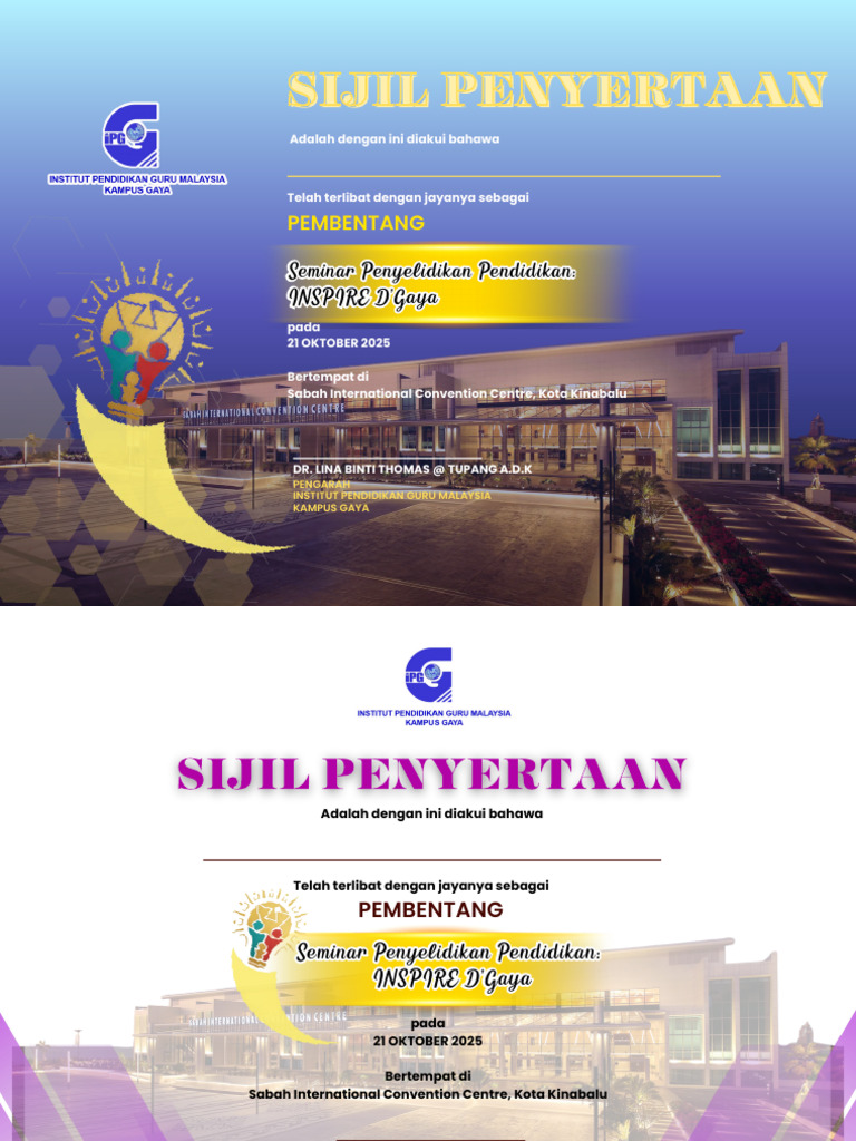Sijil Inspire (A4 (Landscape) ) | PDF