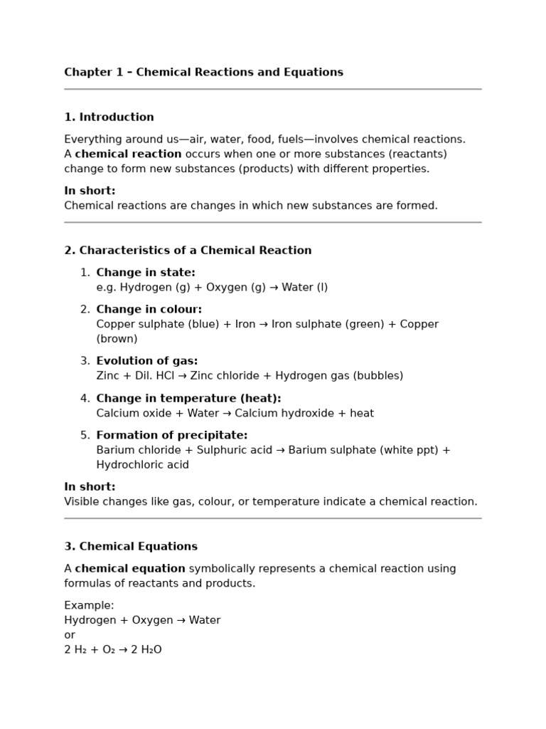 Chemical Reactions and Their Types | PDF | Genotype | Dominance (Genetics)
