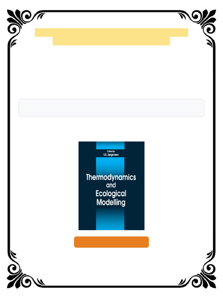 Thermodynamics and Ecological Modelling 1st Edition Sven E. Jorgensen (Author) Full Edition ...