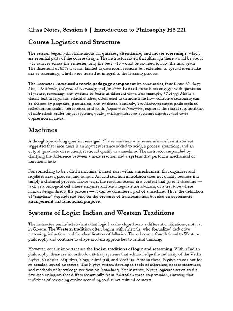 Class Notes, Session 6 (1) | PDF | Fallacy | Reason