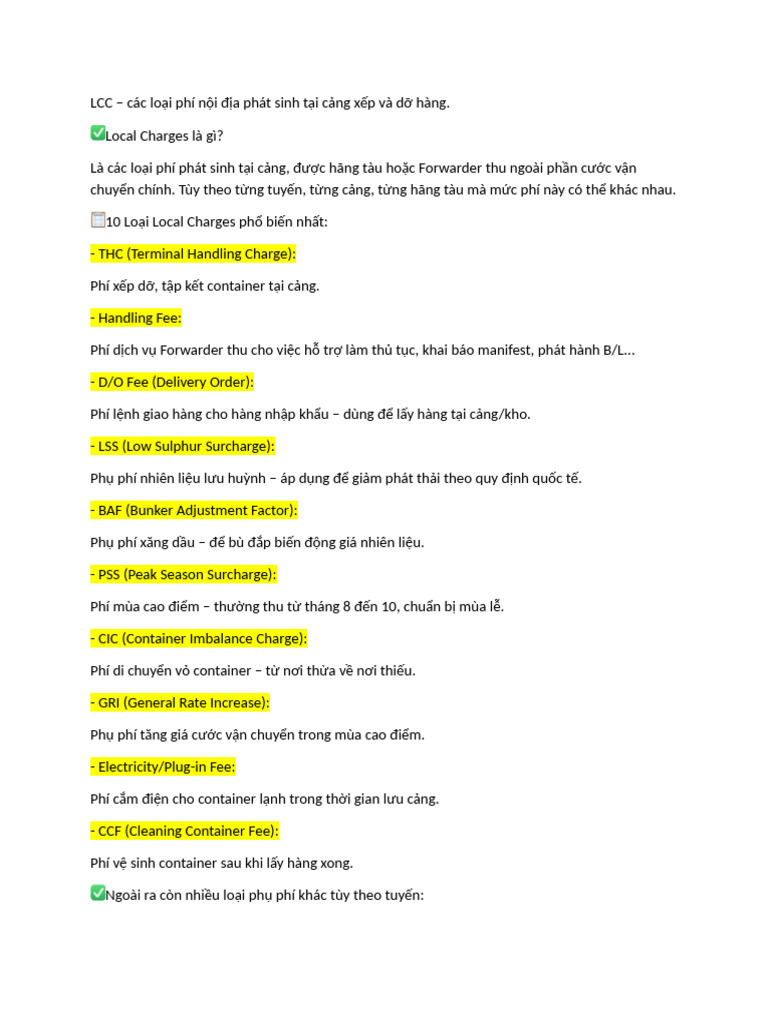 Local Charges | PDF
