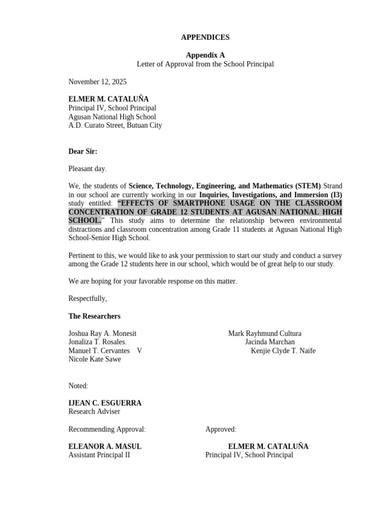 Approval Letter for STEM Research Study | PDF