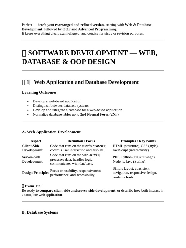 oop db and web | PDF | Class (Computer Programming) | Databases