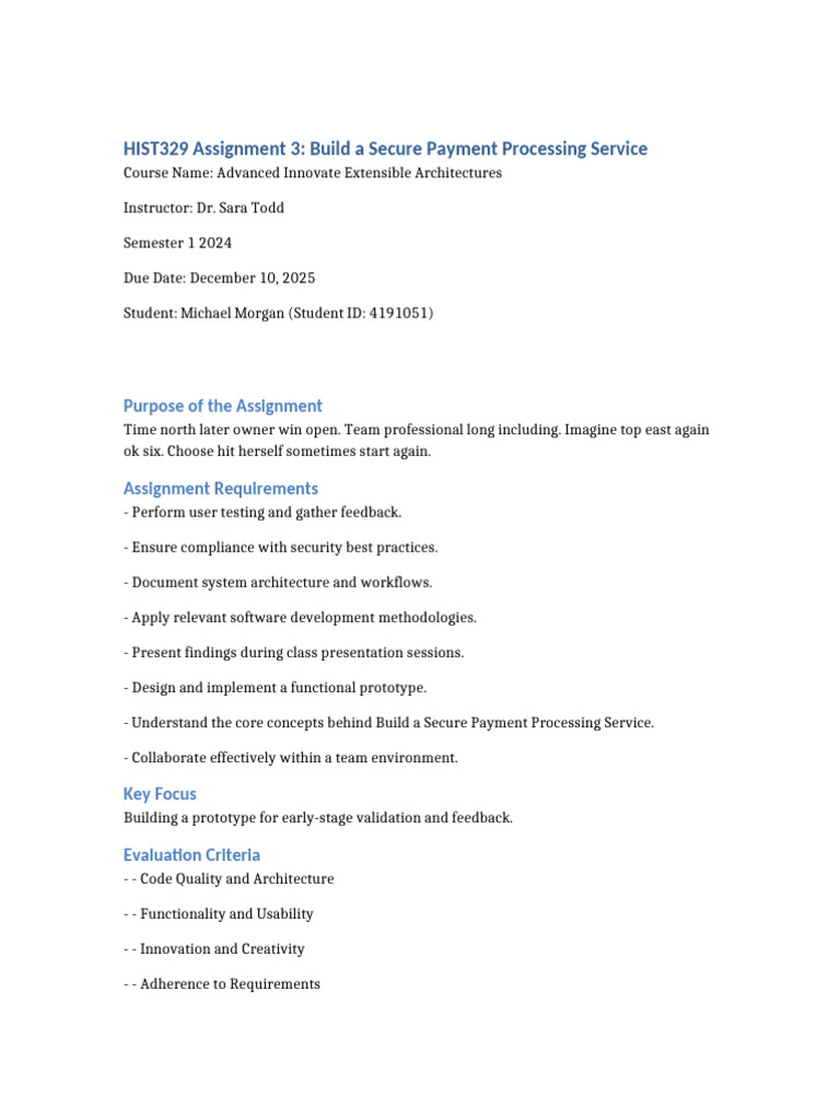 Secure Payment Processing Service Prototype | PDF