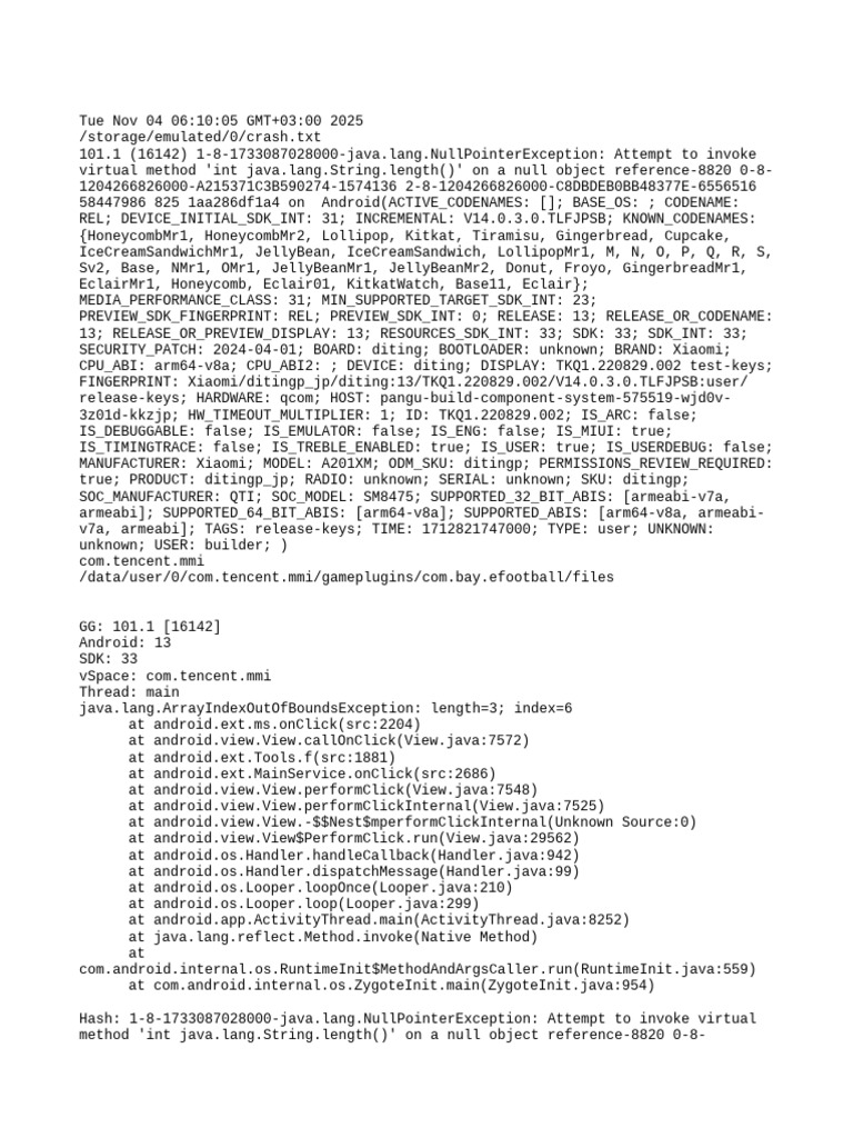 Crash | PDF | Java (Programming Language) | Embedded Linux