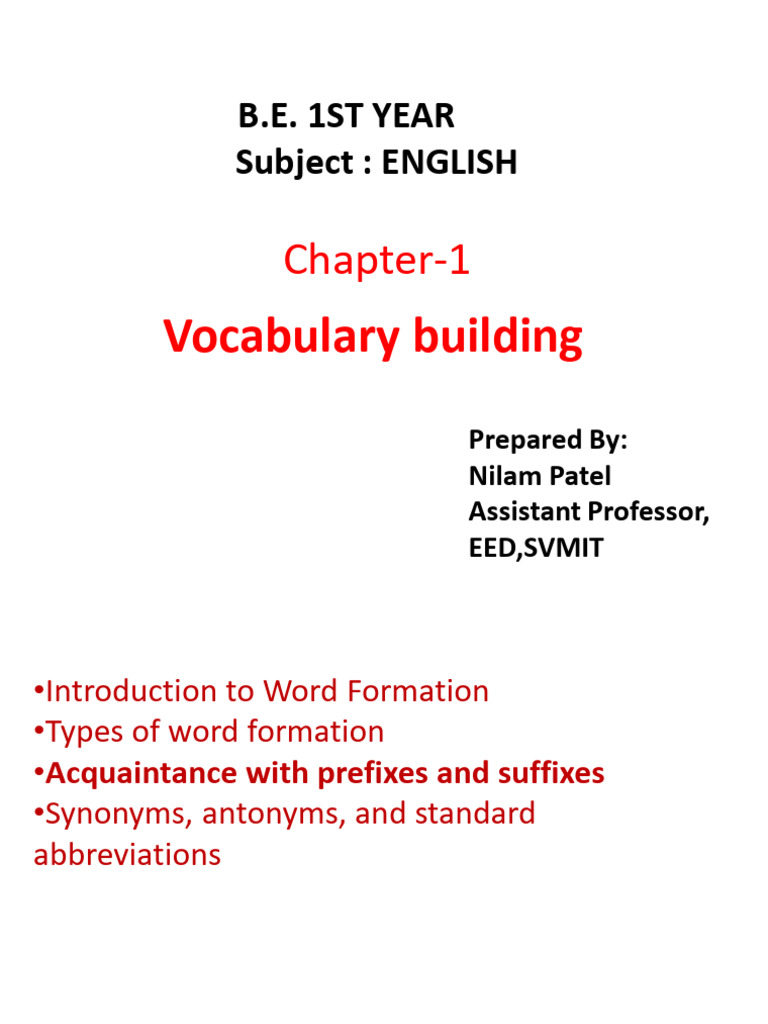 Ch1 L2 Word Formation | PDF | Linguistics | Semantic Units
